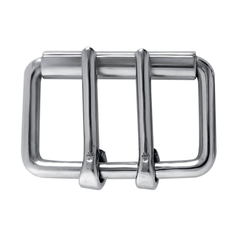 Double Tongue Harness / Stirrup Leather Buckle - Stainless Steel